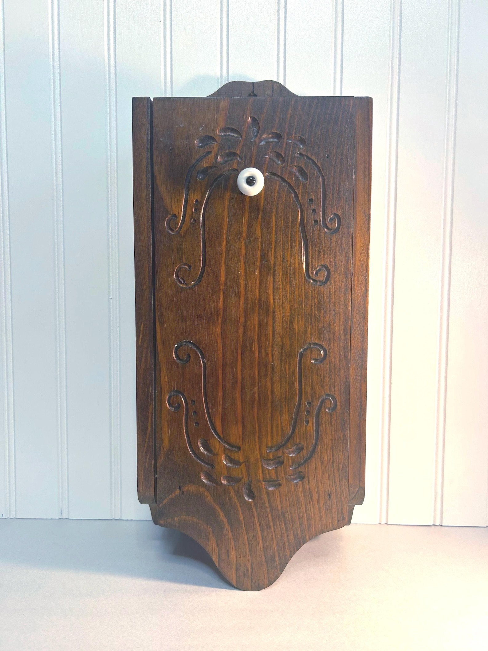 Vintage Wooden Wall Box W/ Knob and Etching on Door 15x 6.5 - Etsy