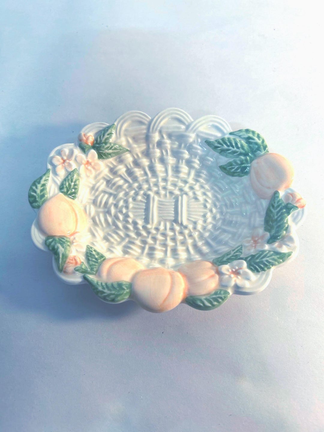 Vintage Ceramic Peach Embossed Soap/ Trinket Dish ~ 6” - Etsy
