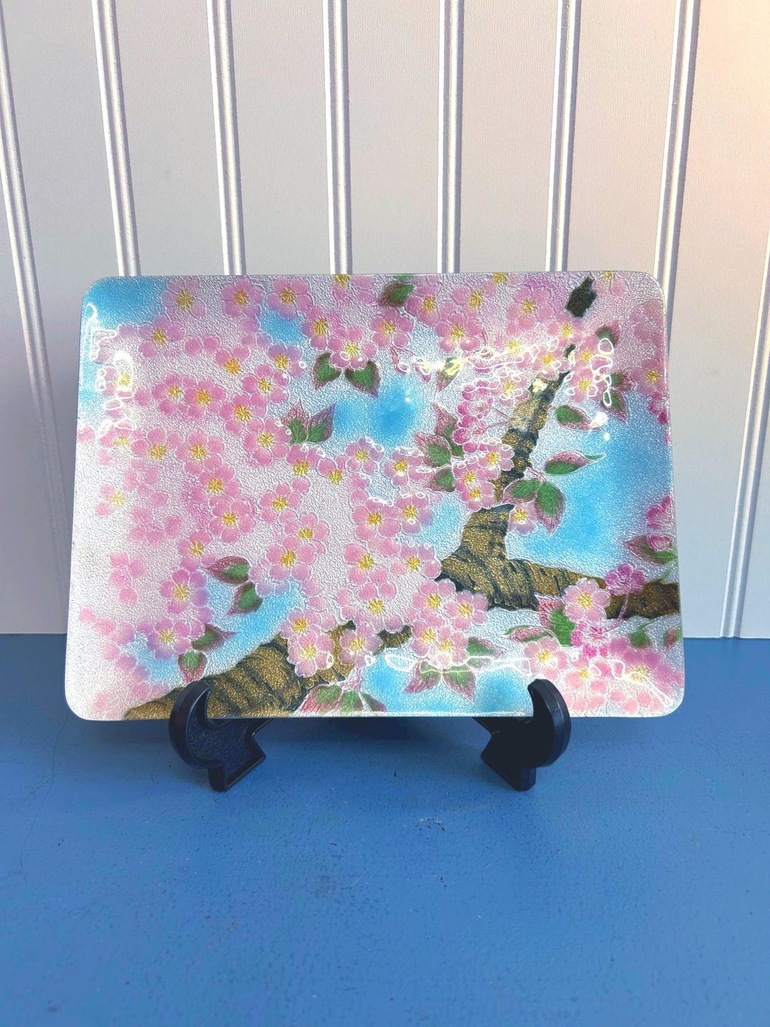 Vintage Chinese Cherry Blossom Tray W/stand and Wood Box - Etsy