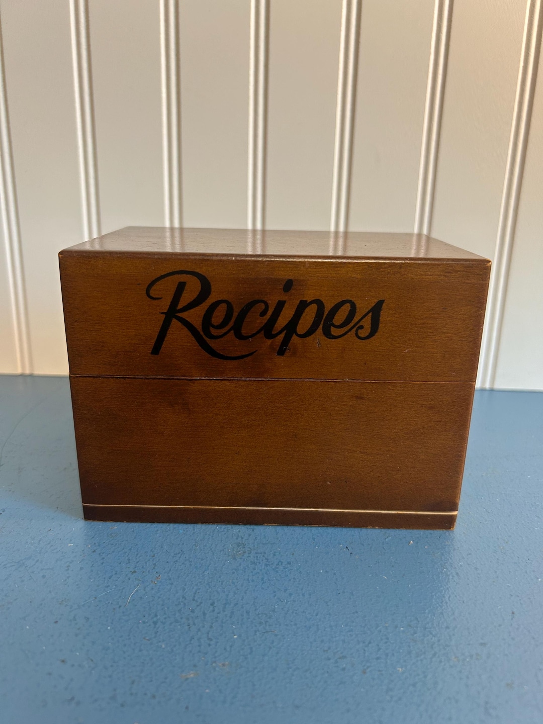 Vintage Wooden Recipe Box - Etsy