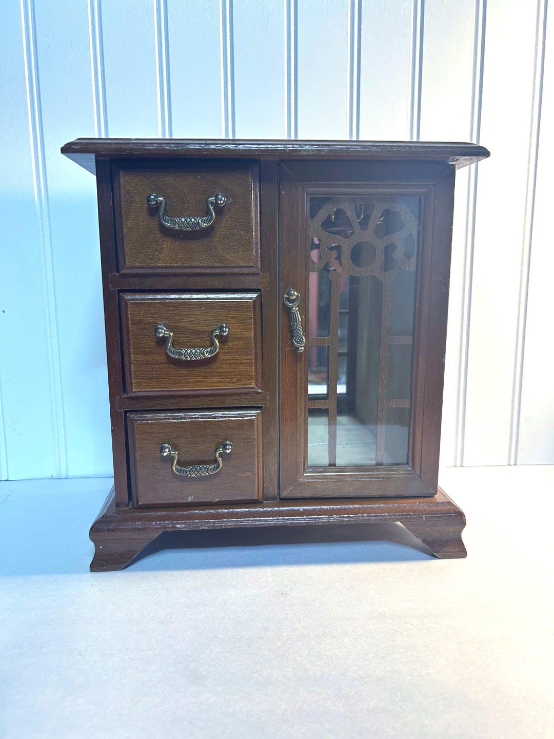 Vintage 3 Drawer Mini Armoire Style Jewelry Box 10x 9 - Etsy