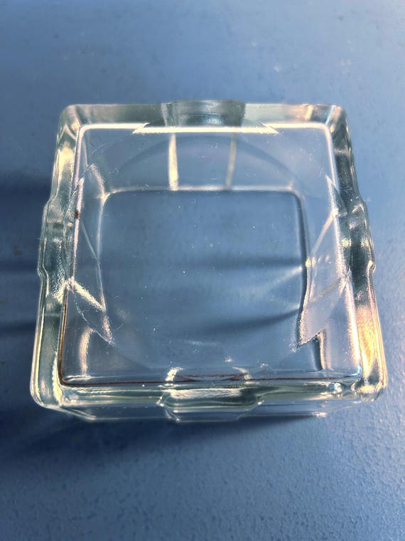 Vintage Clear Square Glass Box w/ Glass Bow on Top~ … - Gem