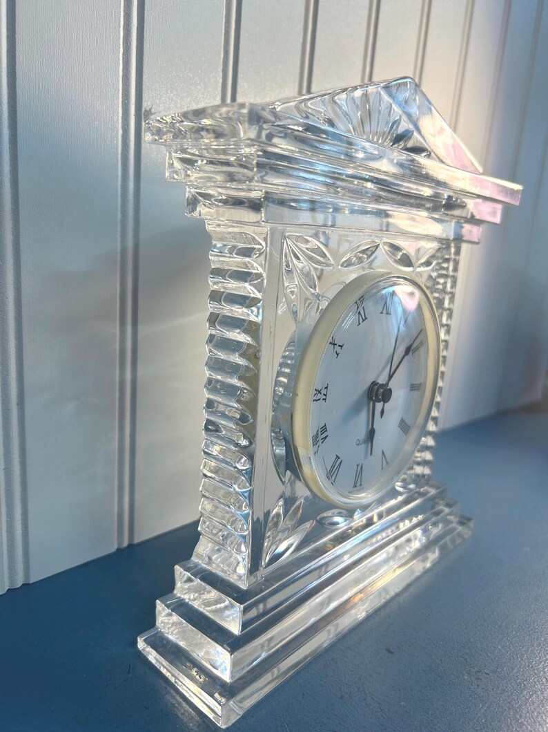 Vintage Crystal Quartz Clock by Royal Limited 9 - Etsy