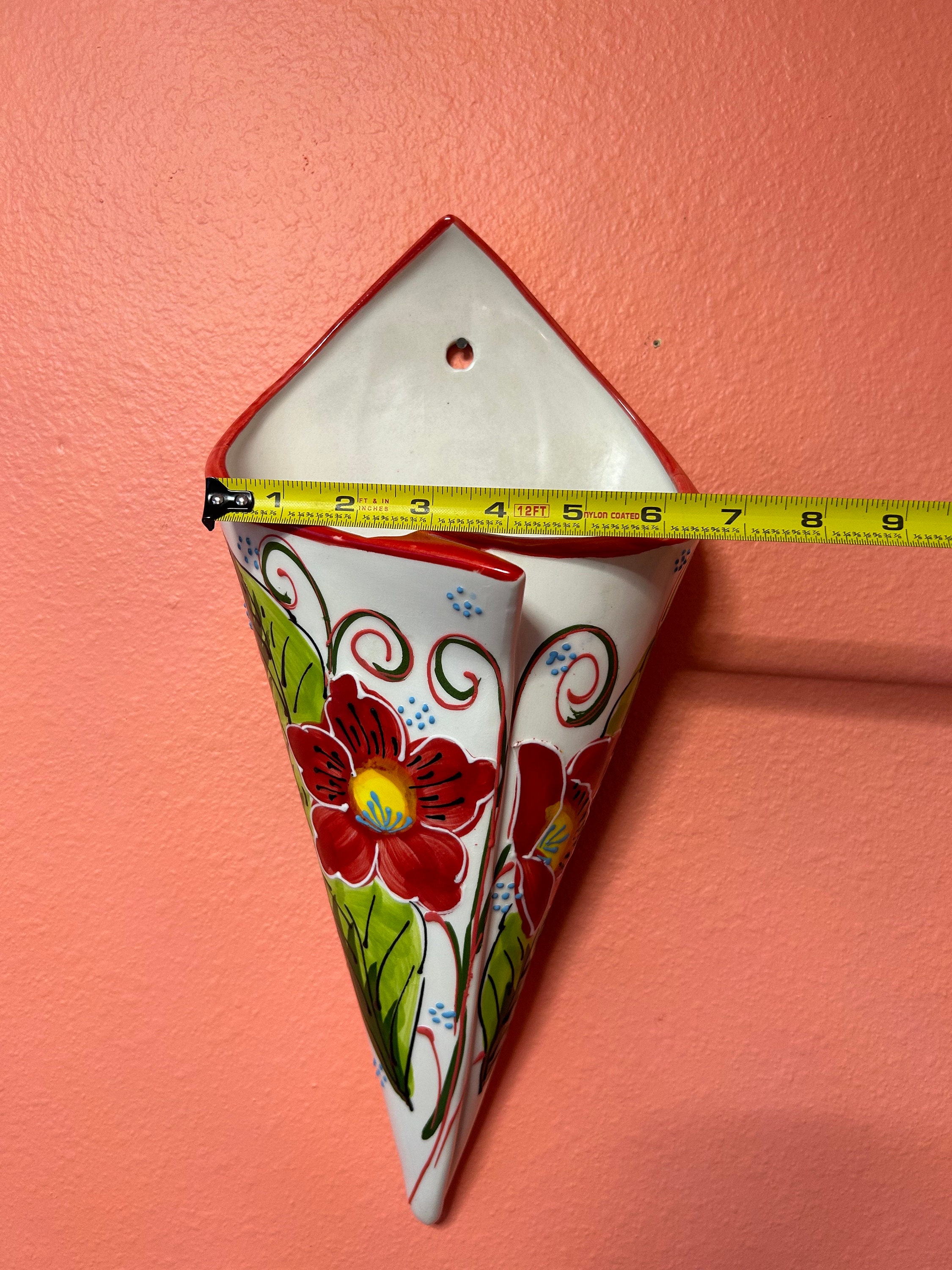 Vintage Ceramic Wall Vase Made in Spain 16.5x 7.5 - Etsy