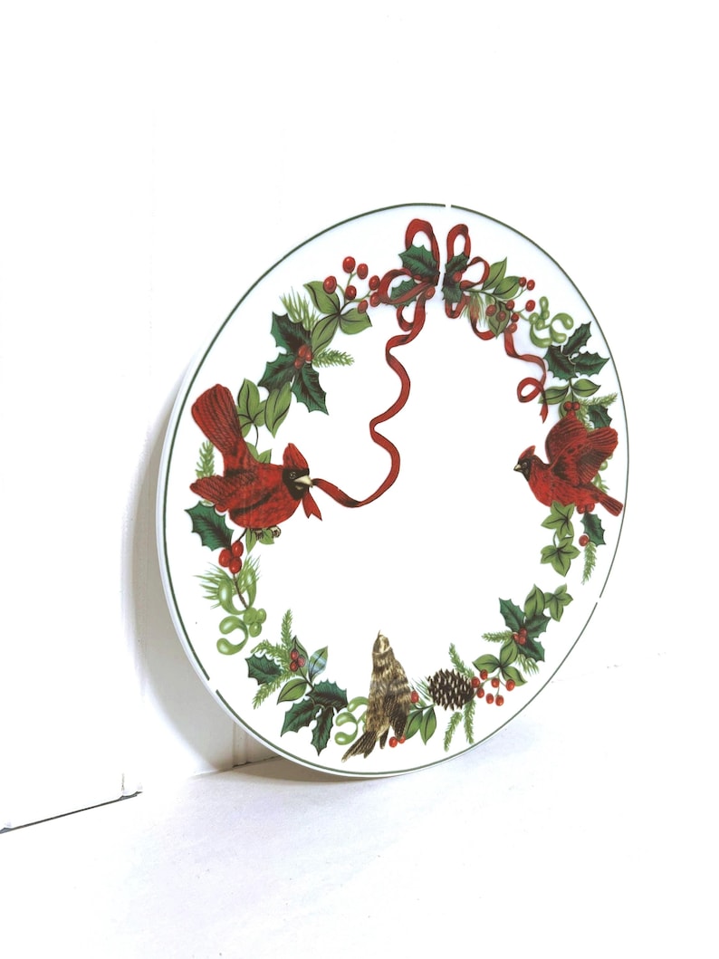 Vintage Christmas Cardinal Bird Plates, Royal Norfolk ~ 10” ~ (4) Pcs ...