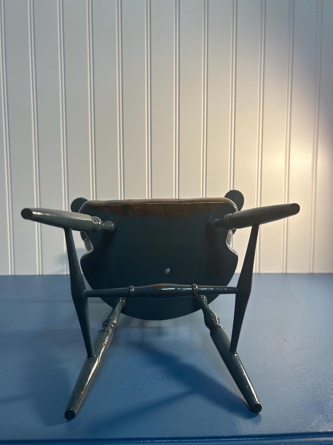 Vintage Doll Chair W/ Spindle Back in Grey and Brown - Etsy
