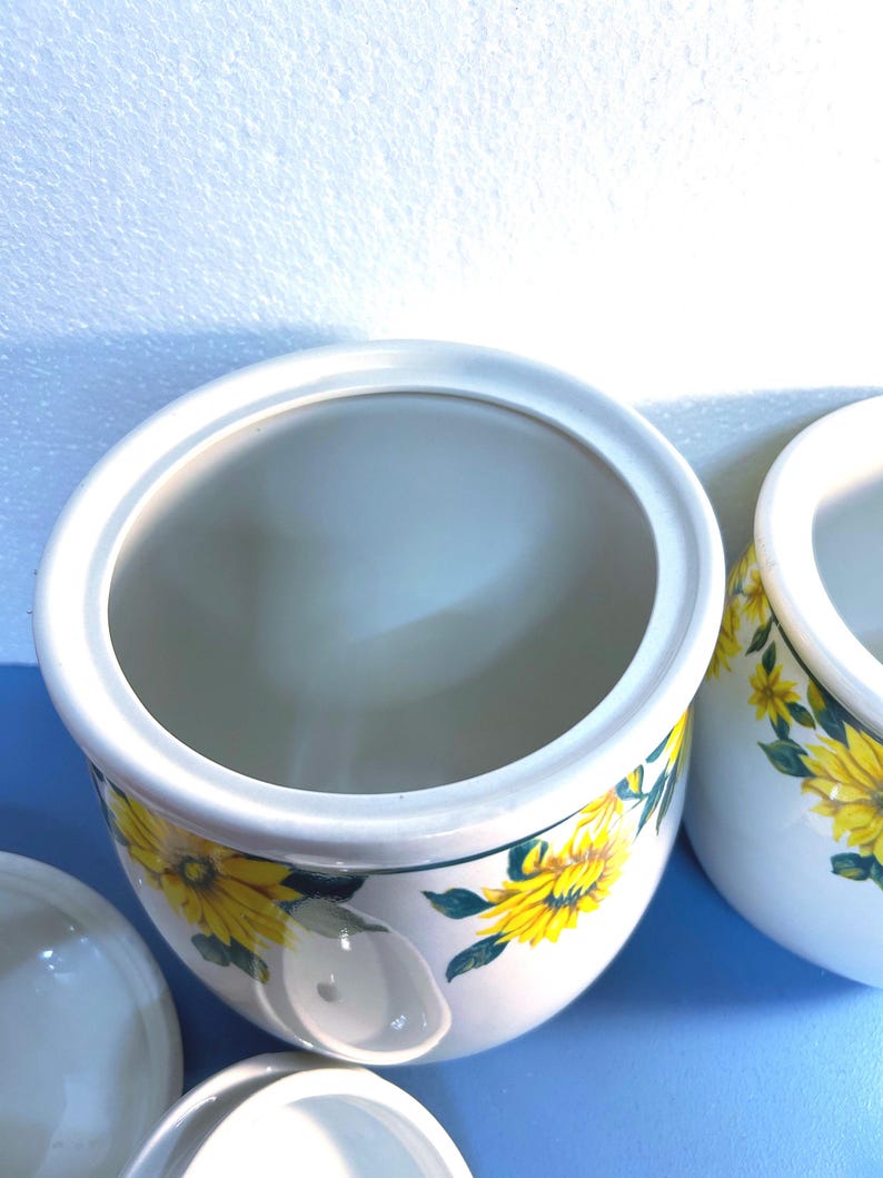 Vintage Sunflower Canister by Thomson Pottery~ Set of (2) - Etsy