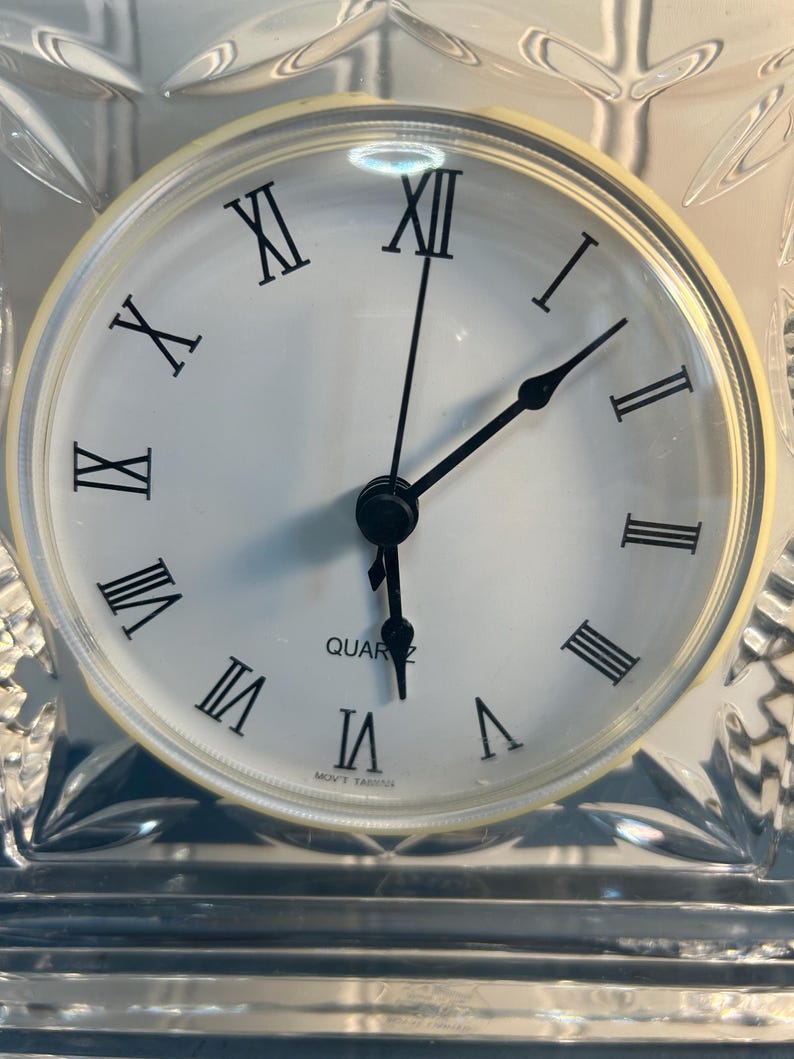 Vintage Crystal Quartz Clock by Royal Limited 9 - Etsy