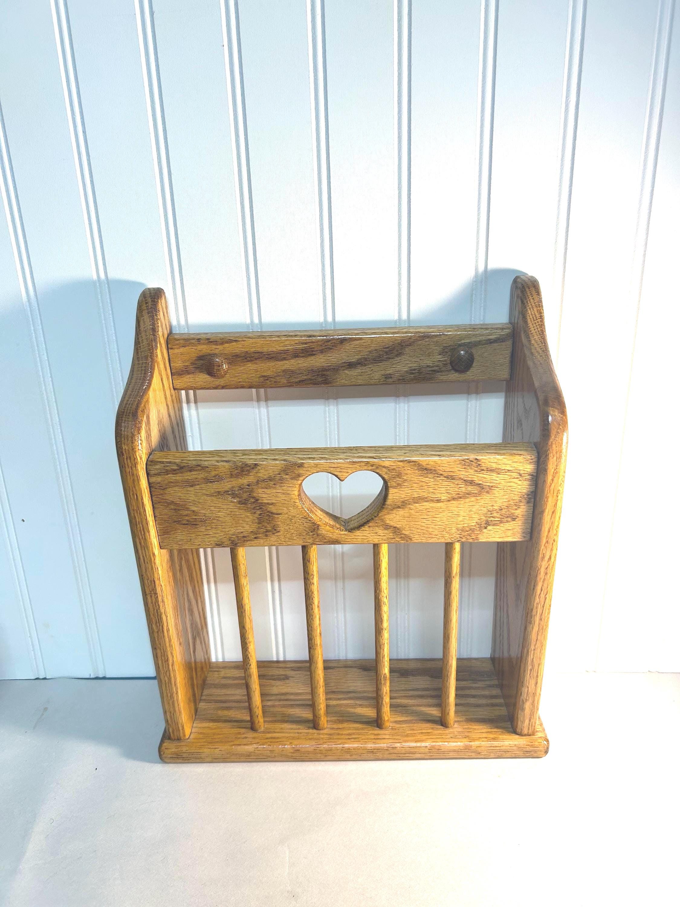 Vintage Wooden Wall Magazine Rack W/ Heart Cut Out 12.5 - Etsy