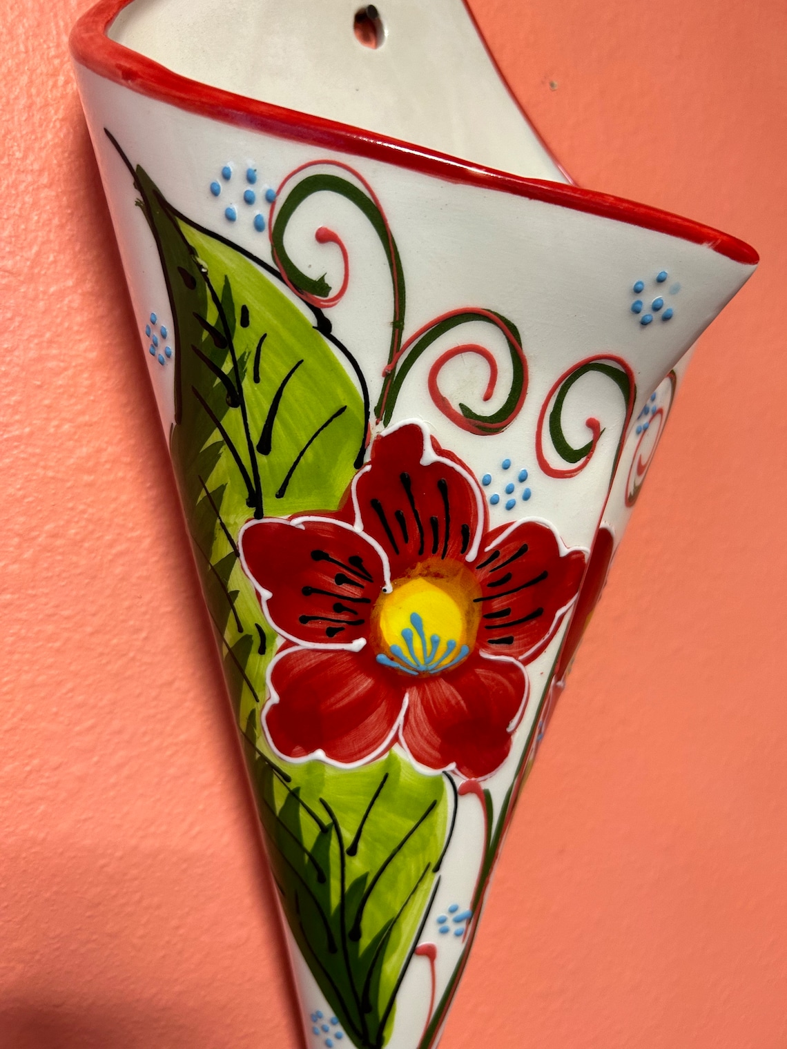 Vintage Ceramic Wall Vase Made in Spain 16.5x 7.5 - Etsy