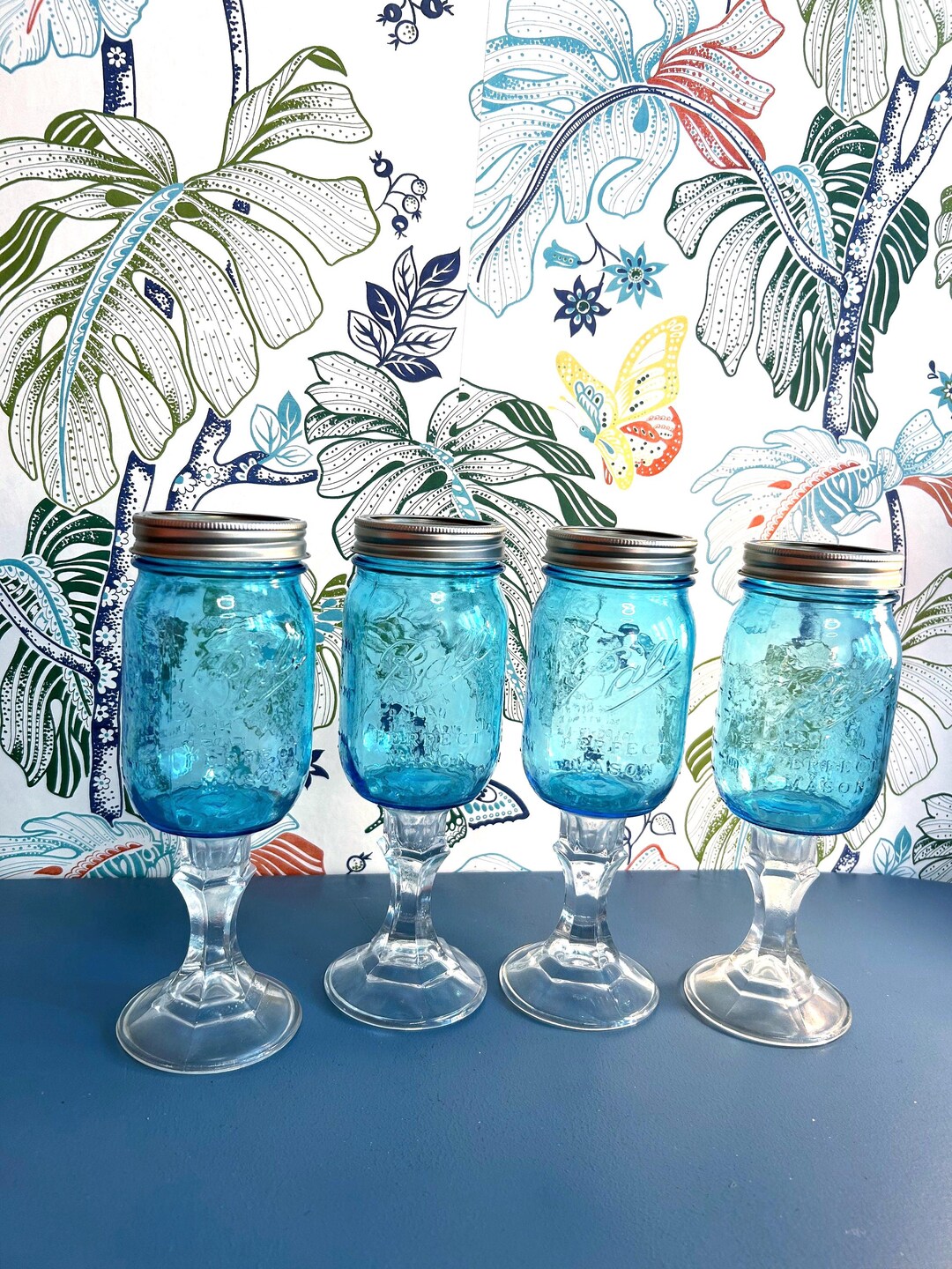 Vintage Stemmed Mason/wine Jars by Ball ~ Set of (4) - Etsy