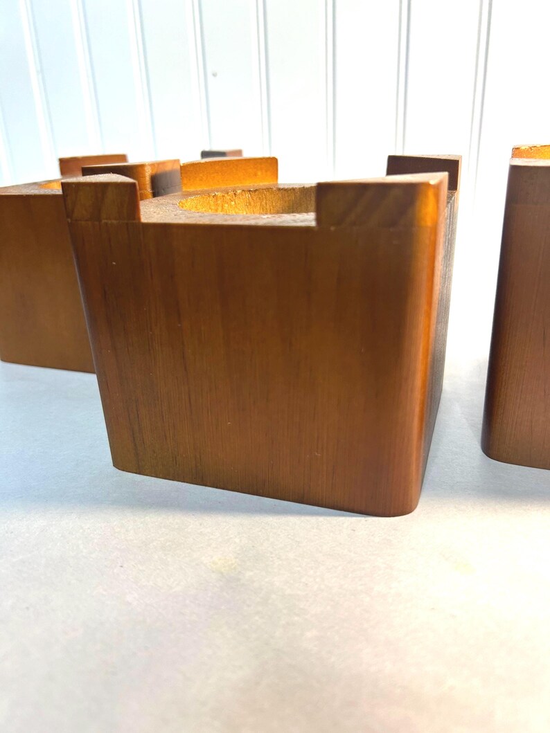 Vintage Solid Wood Bed Risers 4 Pcs - Etsy