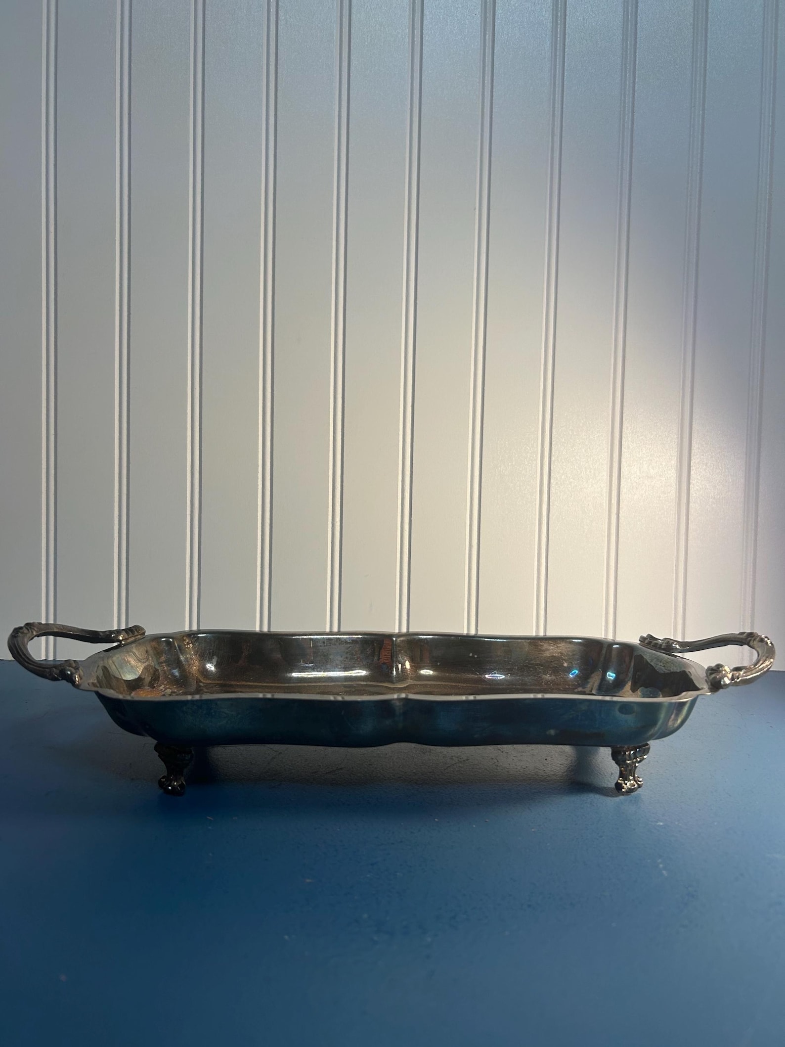 Vintage Silverplate, Footed Antique Serving Tray - Etsy