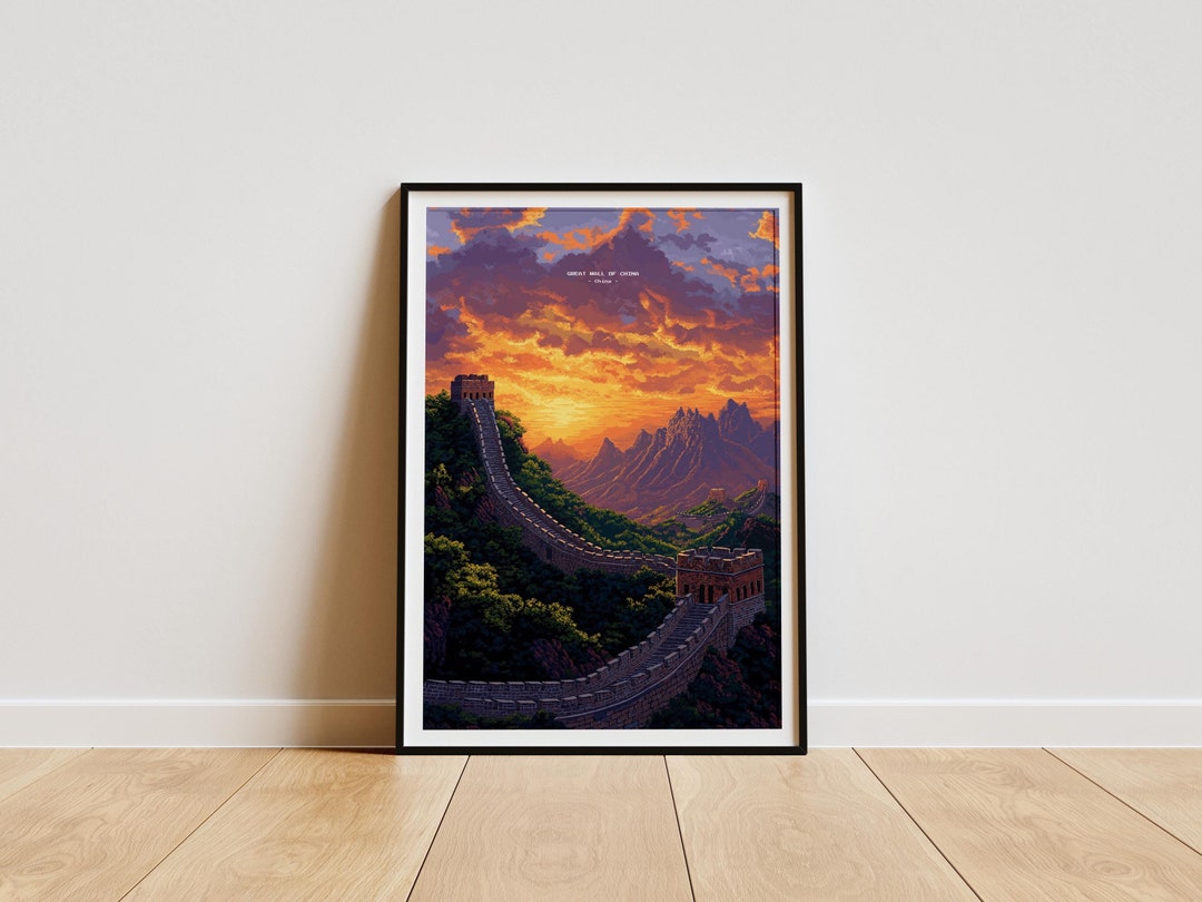 Great Wall of China Travel Print Poster, Great Wall of China Poster ...