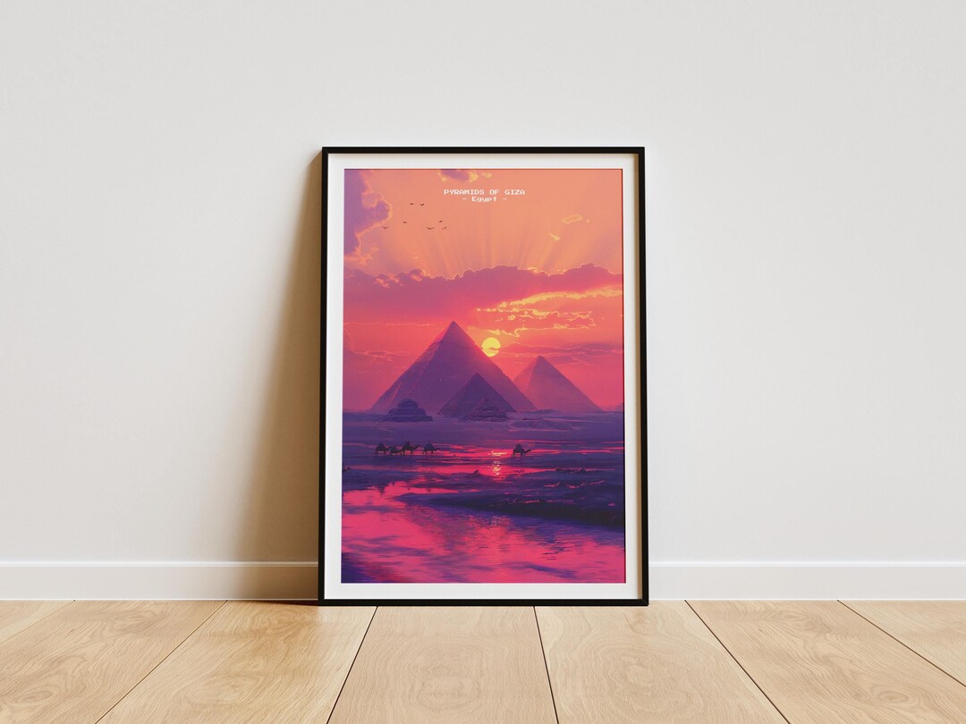 Pyraminds of Giza Egypt Travel Print Poster, Pyramids Poster, Wedding ...