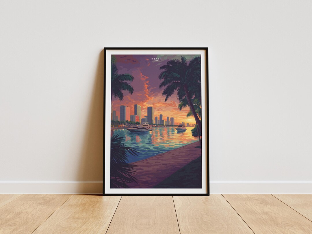 Miami Print Poster Miami Poster, Miami Print, Wedding Gift, Birthday ...