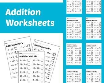 Math Worksheets - Instant Download - Printable - Addition Fill in the ...