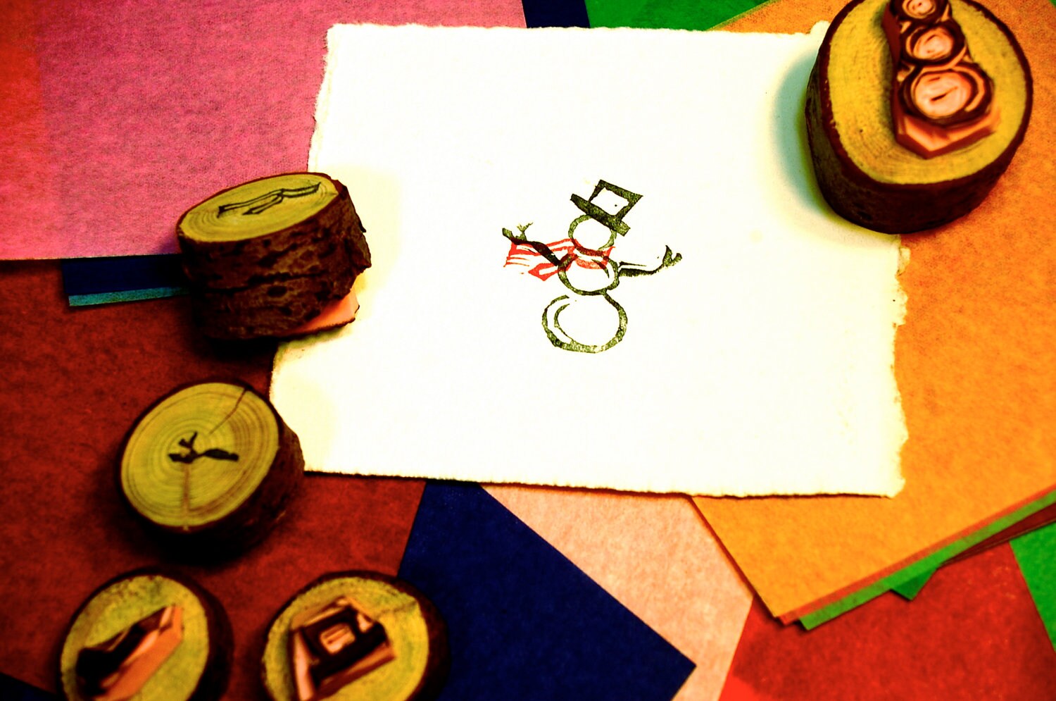 Mini Snowman Stamp Kit for Winter - Etsy