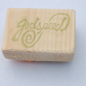Godspeed Hand Carved Wood Mounted Rubber Stamp - Etsy