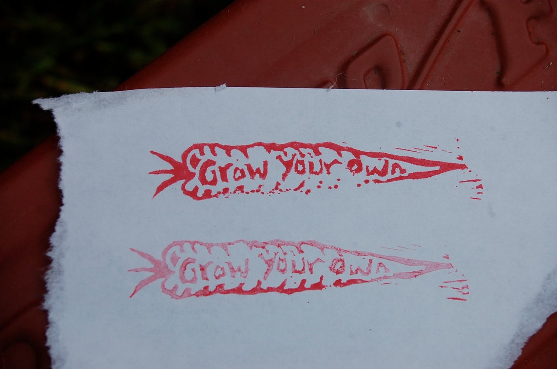 Grow Your Own Carrot Mounted Stamp - Etsy