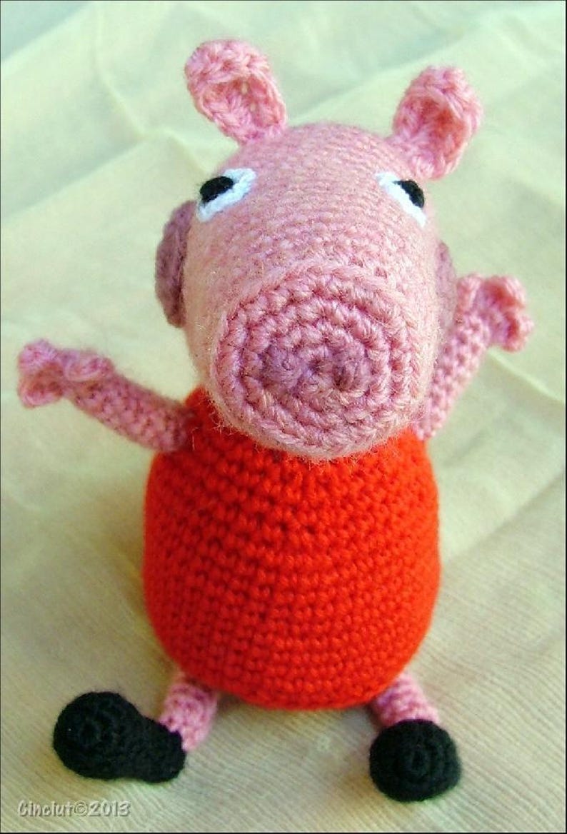 Peppa Pig Crochet Pattern, Amigurumi Tutorial, Pig Character Crochet ...
