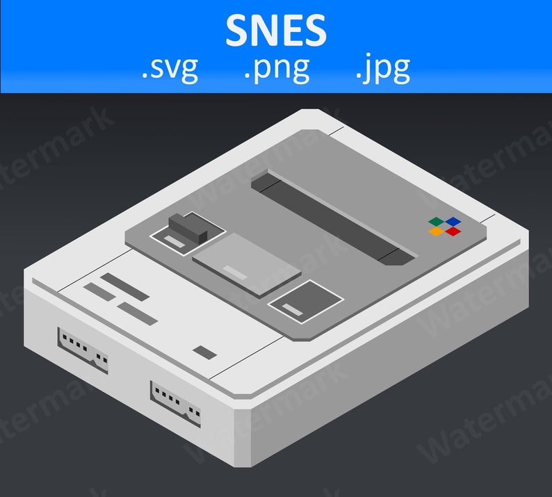 SNES Vector Art SVG Transparent Png Jpg Isometric - Etsy