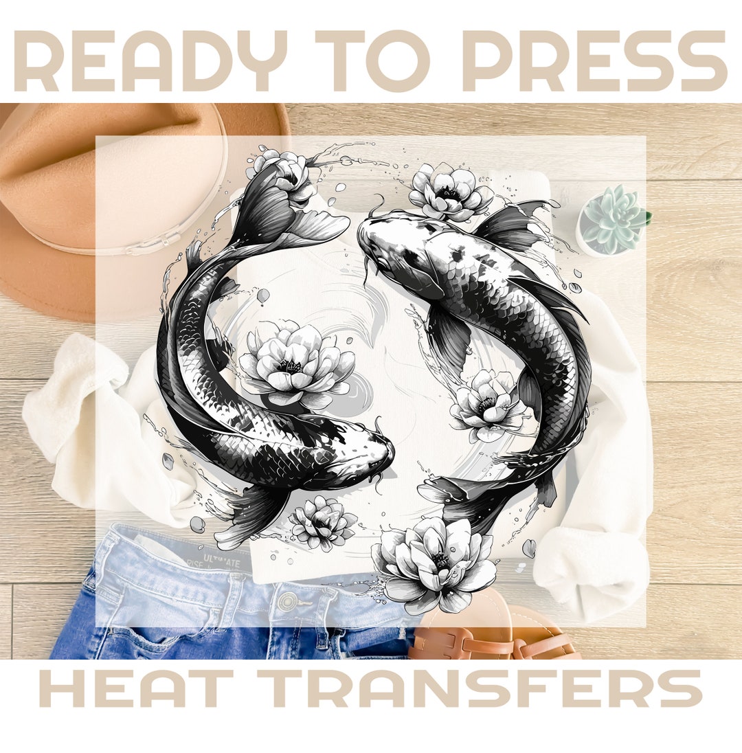 Koi Fish DTF Anime DTF Transfer Cute DTF Transfer Ready to Press ...