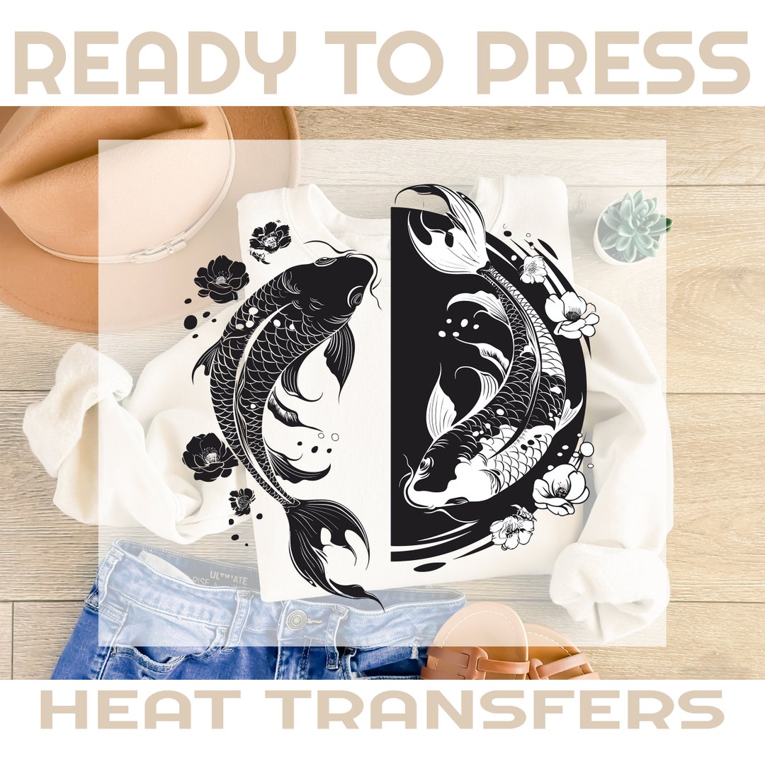 Koi Fish DTF Anime DTF Transfer Cute DTF Transfer Ready to Press ...