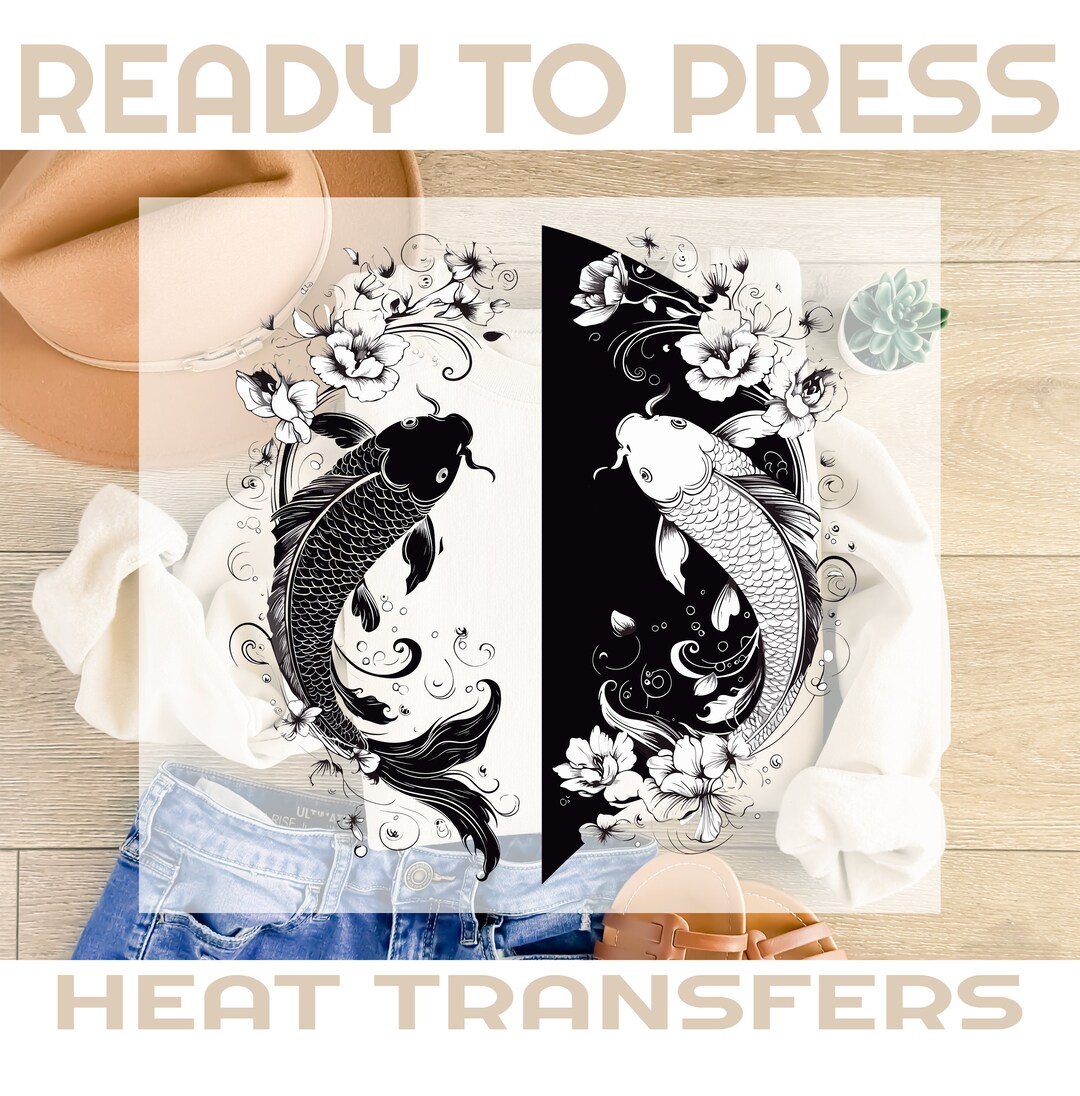 Koi Fish DTF Anime DTF Transfer Cute DTF Transfer Ready to Press ...