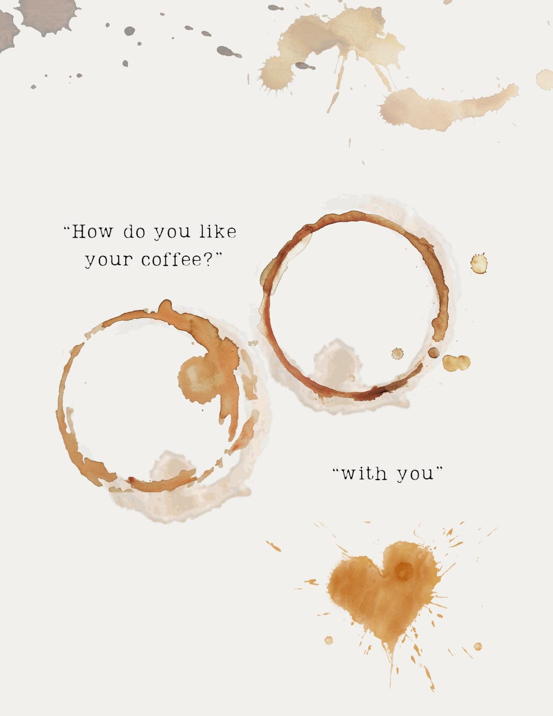 Digital Cute Coffee Love Poster, Digital Art, Coffee Wall Art, Love ...