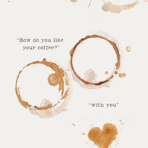 Digital Cute Coffee Love Poster, Digital Art, Coffee Wall Art, Love ...