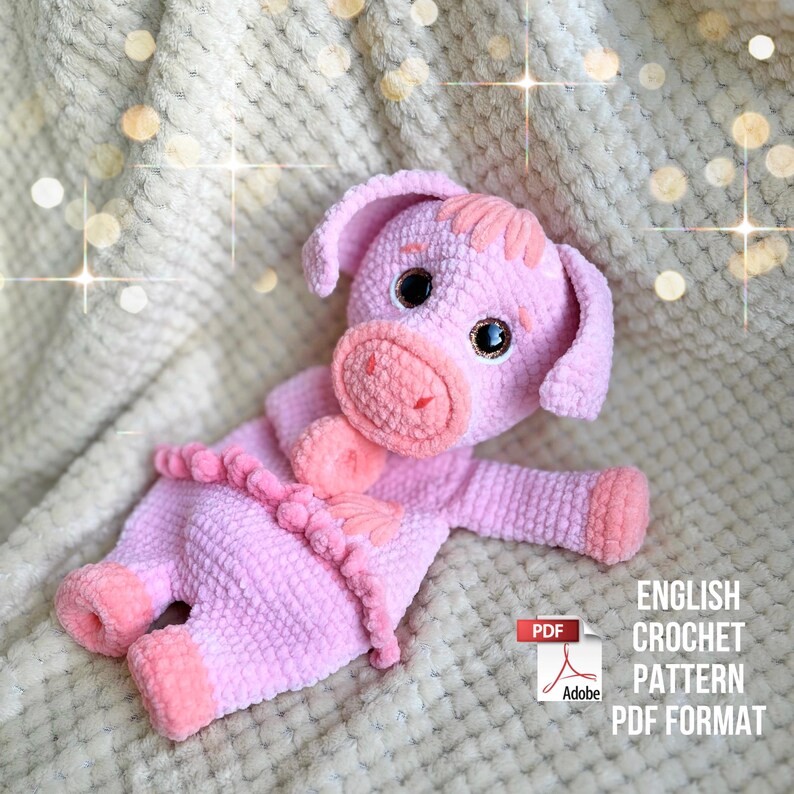 Crochet Snuggler Piggy Pattern, Amigurumi Pig Pattern, Pig Pattern ...