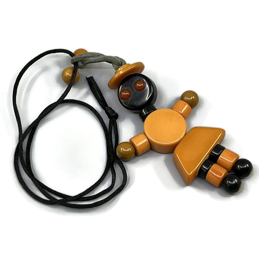 Vintage Bakelite Catalin Tykie Toy Necklace Upcycled Girl Doll ...