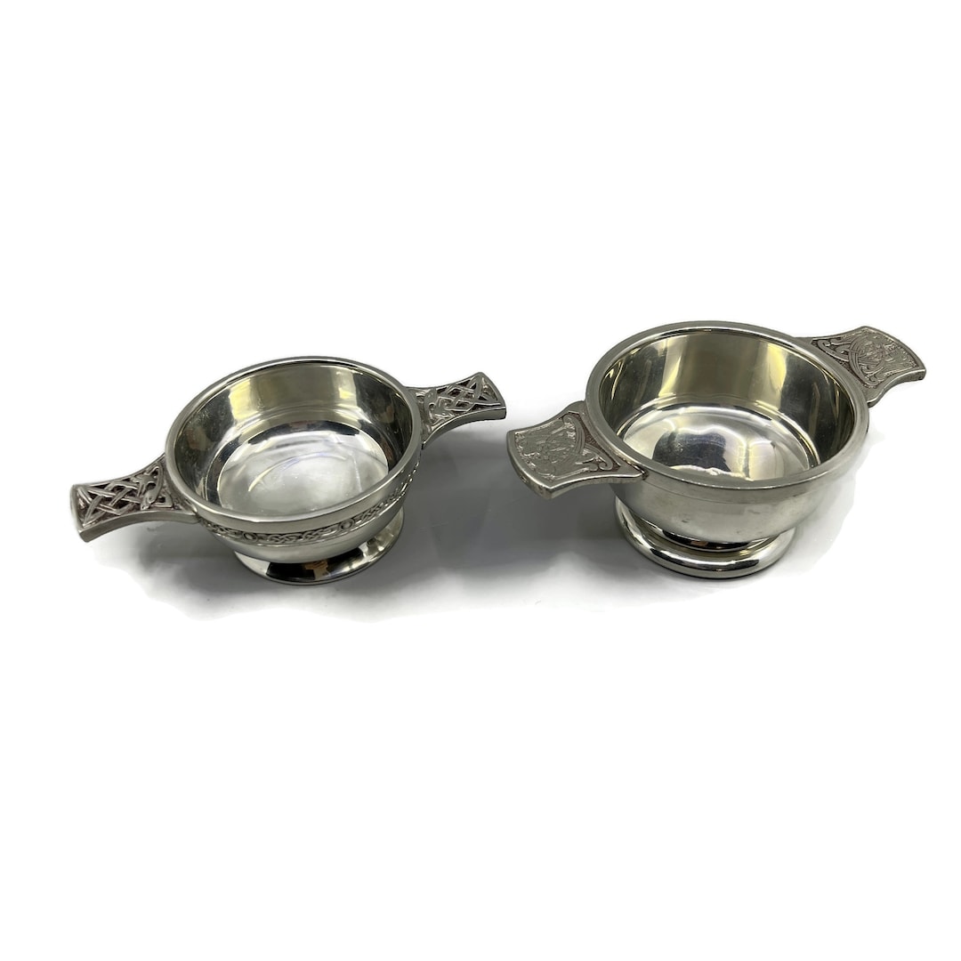 Lot of 2 Vintage Pewter Quaich Traditional Scottish Drinking Cups - Etsy