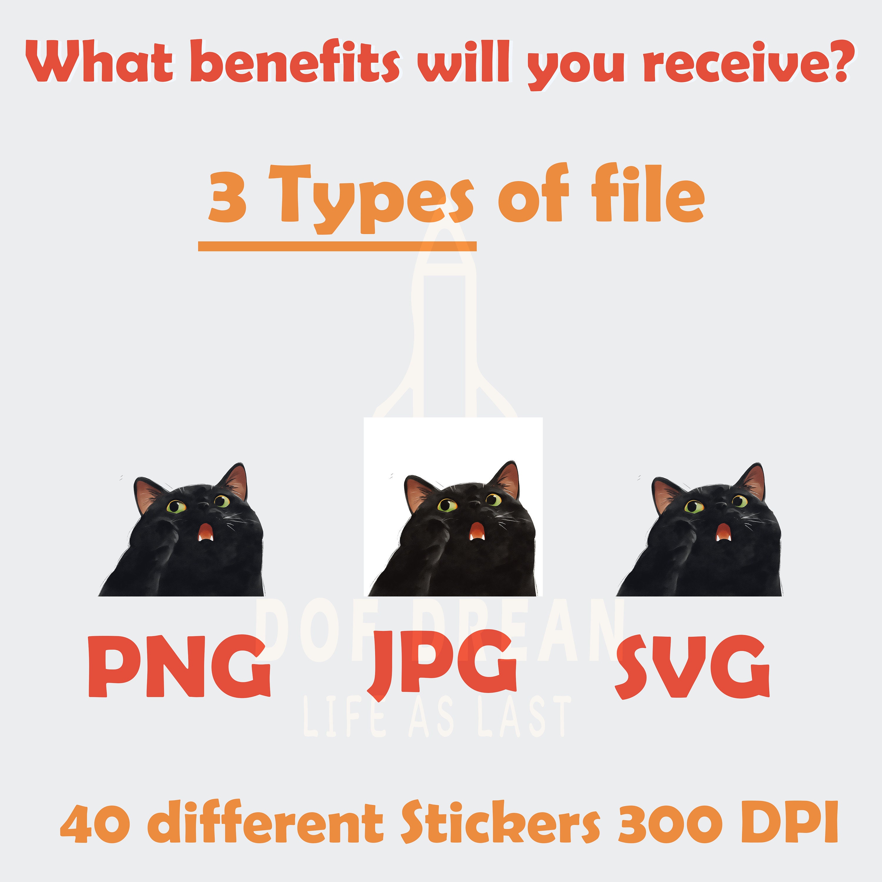 Cute Black Cats Sticker & Clipart , Pet Animals Clipart, Watercolor Cat ...