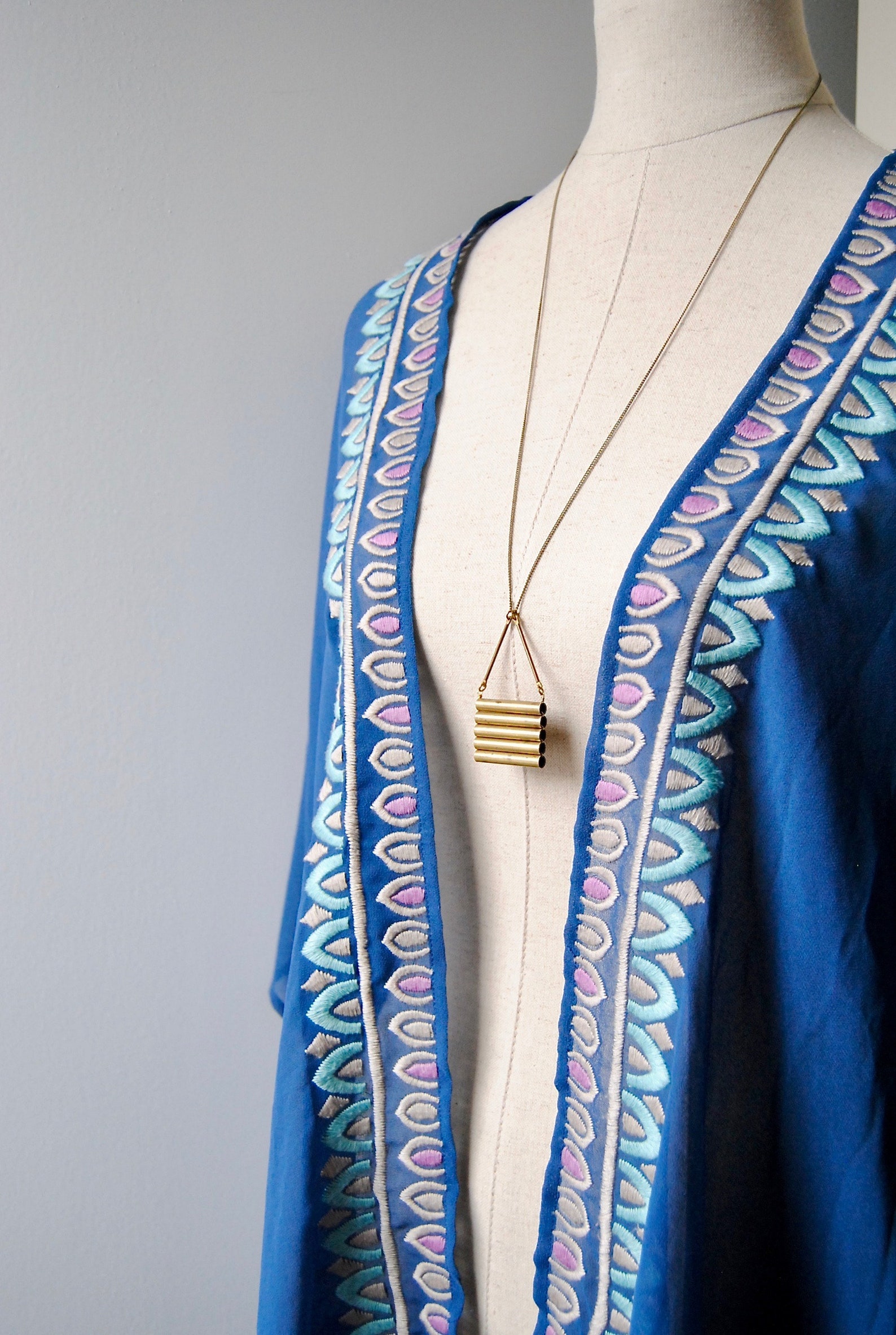 Modern Ladder Necklace Statement Jewelry Geometric Brass | Etsy