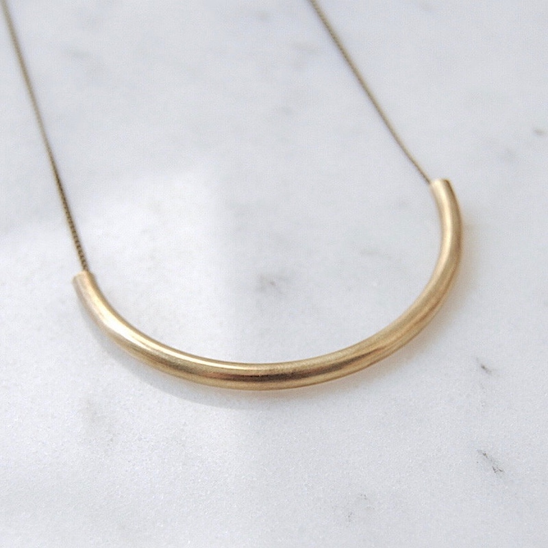 Half Circle Necklace Long - Etsy