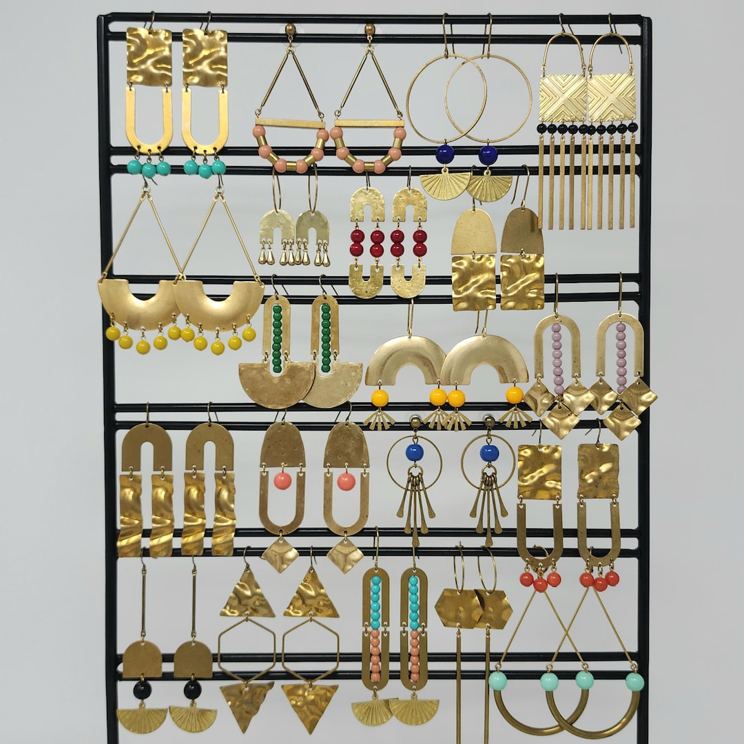 SAMPLE SALE - Beautiful Brass Earrings | Big Geometric Lightweight ...