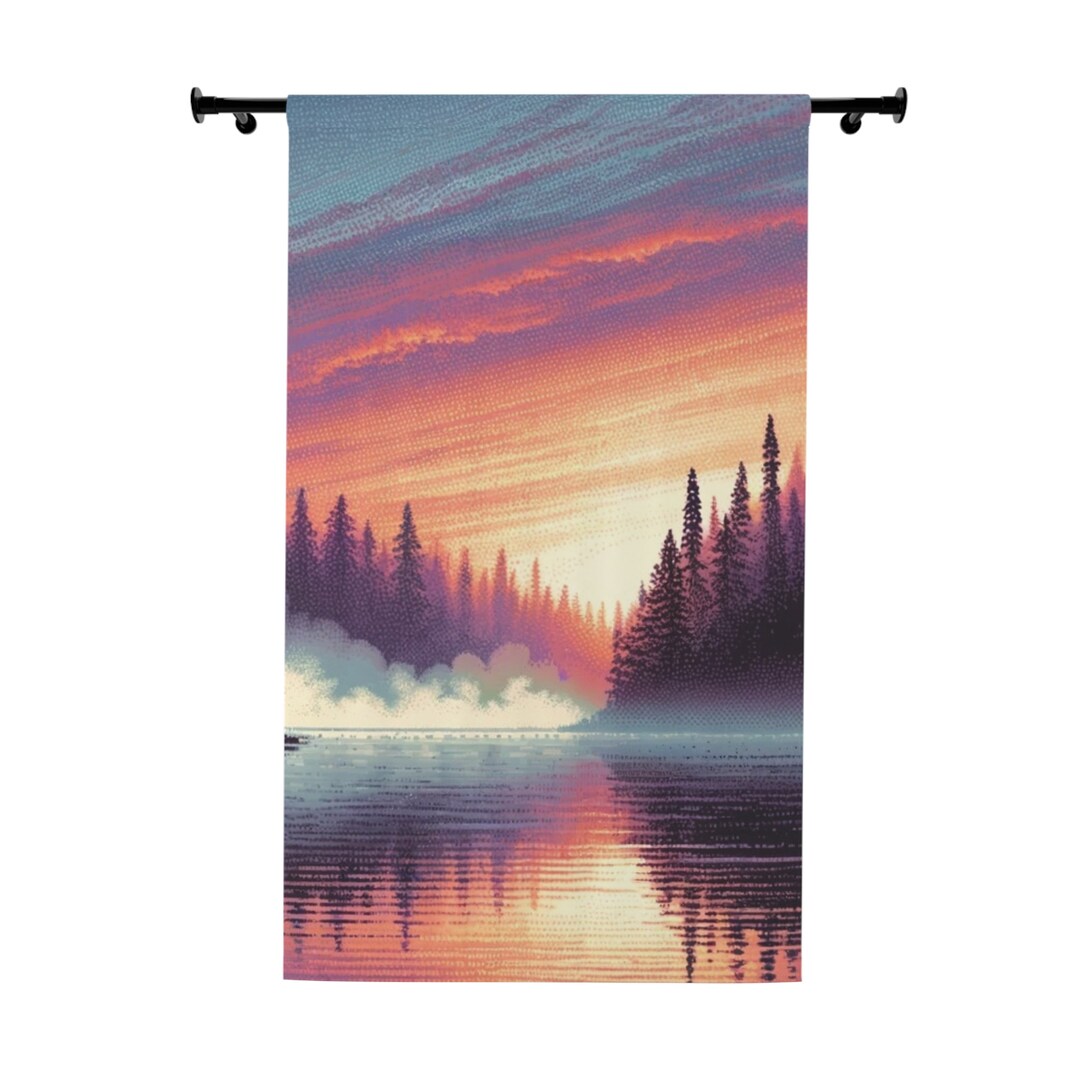 Reflective Lake Window Curtains 1 Piece - Etsy
