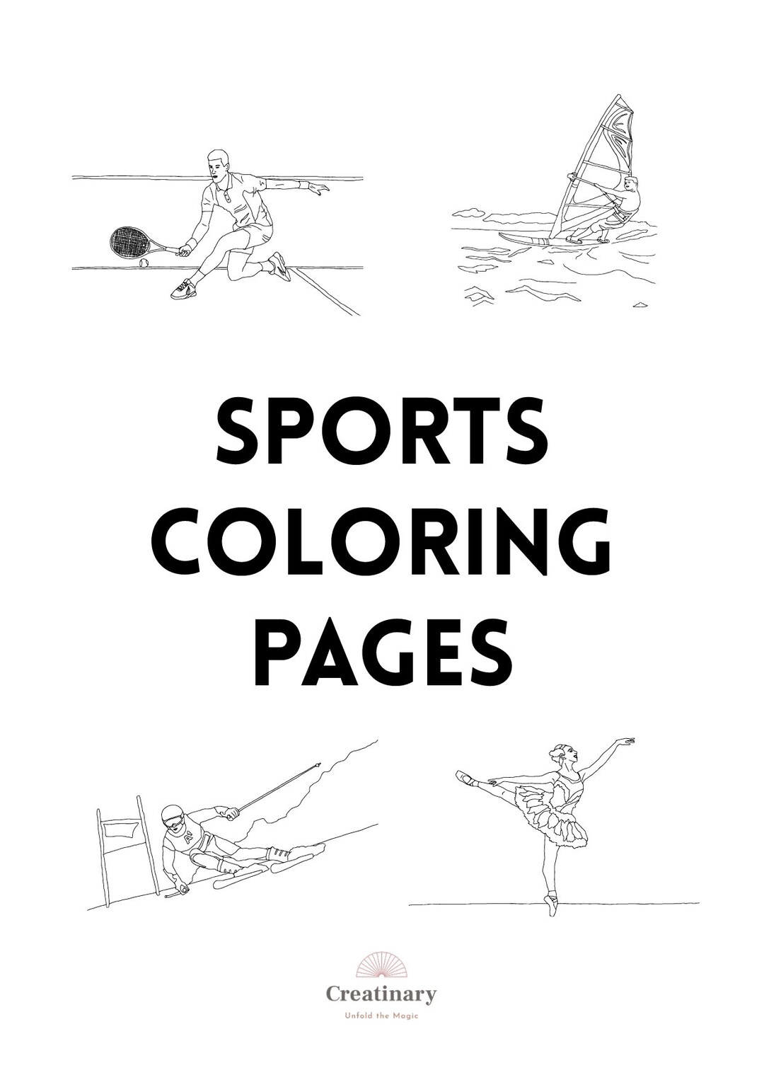 Sports Coloring Pages, Kids and Adults - Etsy