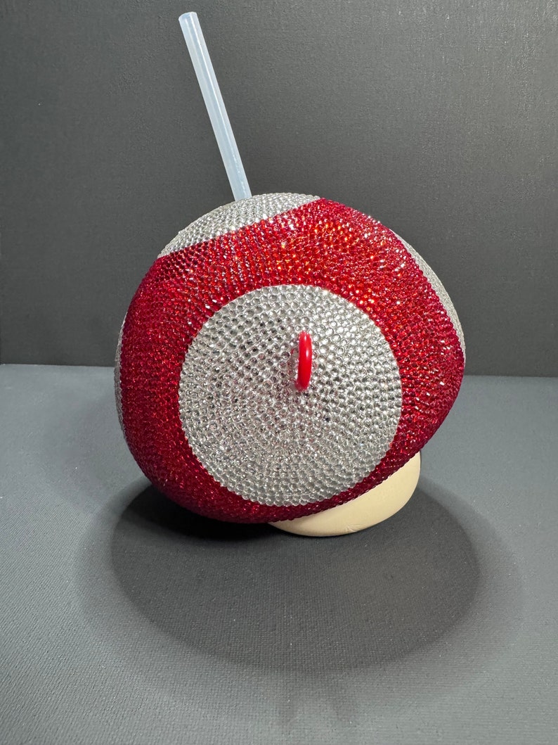 Mario Cartoon Mushroom Bedazzled Bling Rhinestone Sipper Cup Drink ...