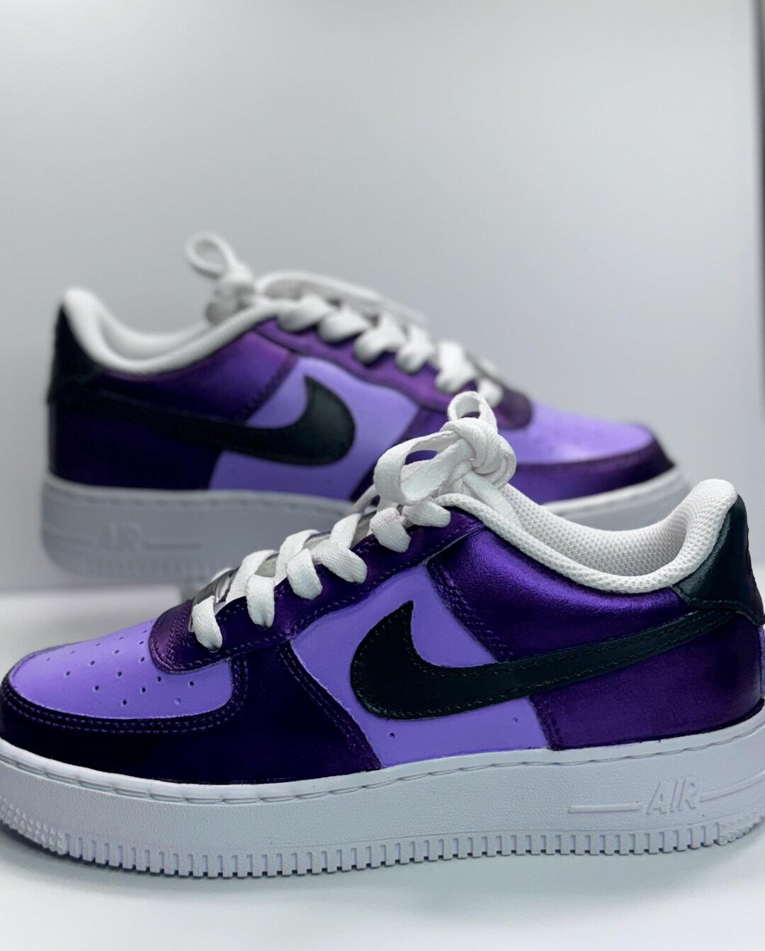 Custom Nike Air Force Ones AF1 Purple Metallic Lilac Sneakers ...