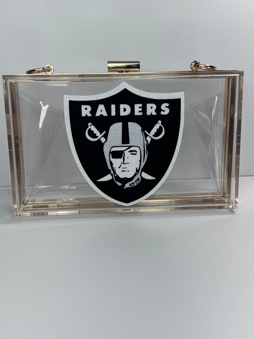 Custom NFL Raiders Crossbody Acrylic Clutch Bag Purse - Etsy