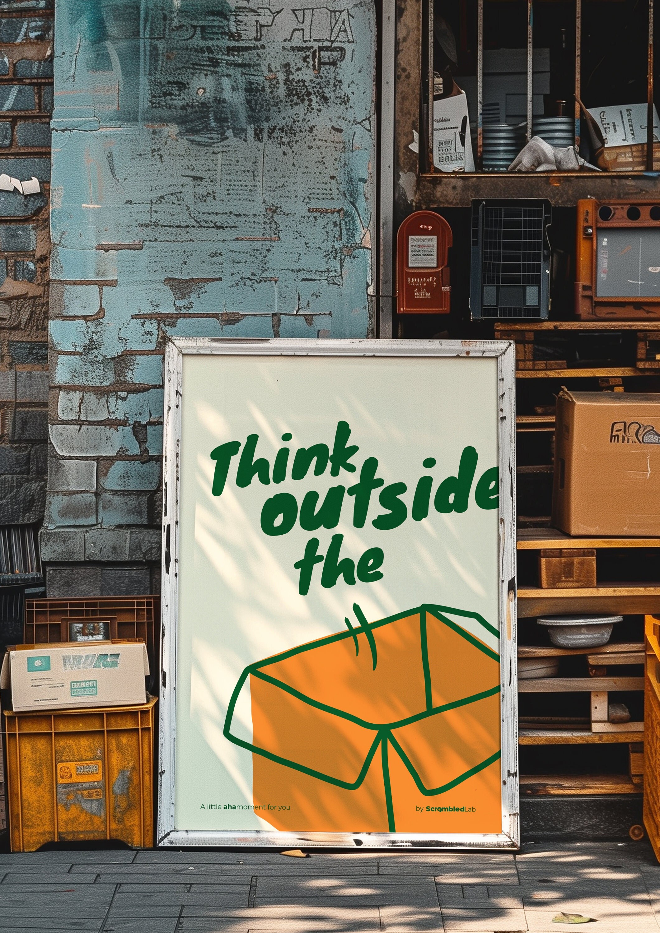 Think Outside the Box Retro Printable Wall Art | Digital Poster ...