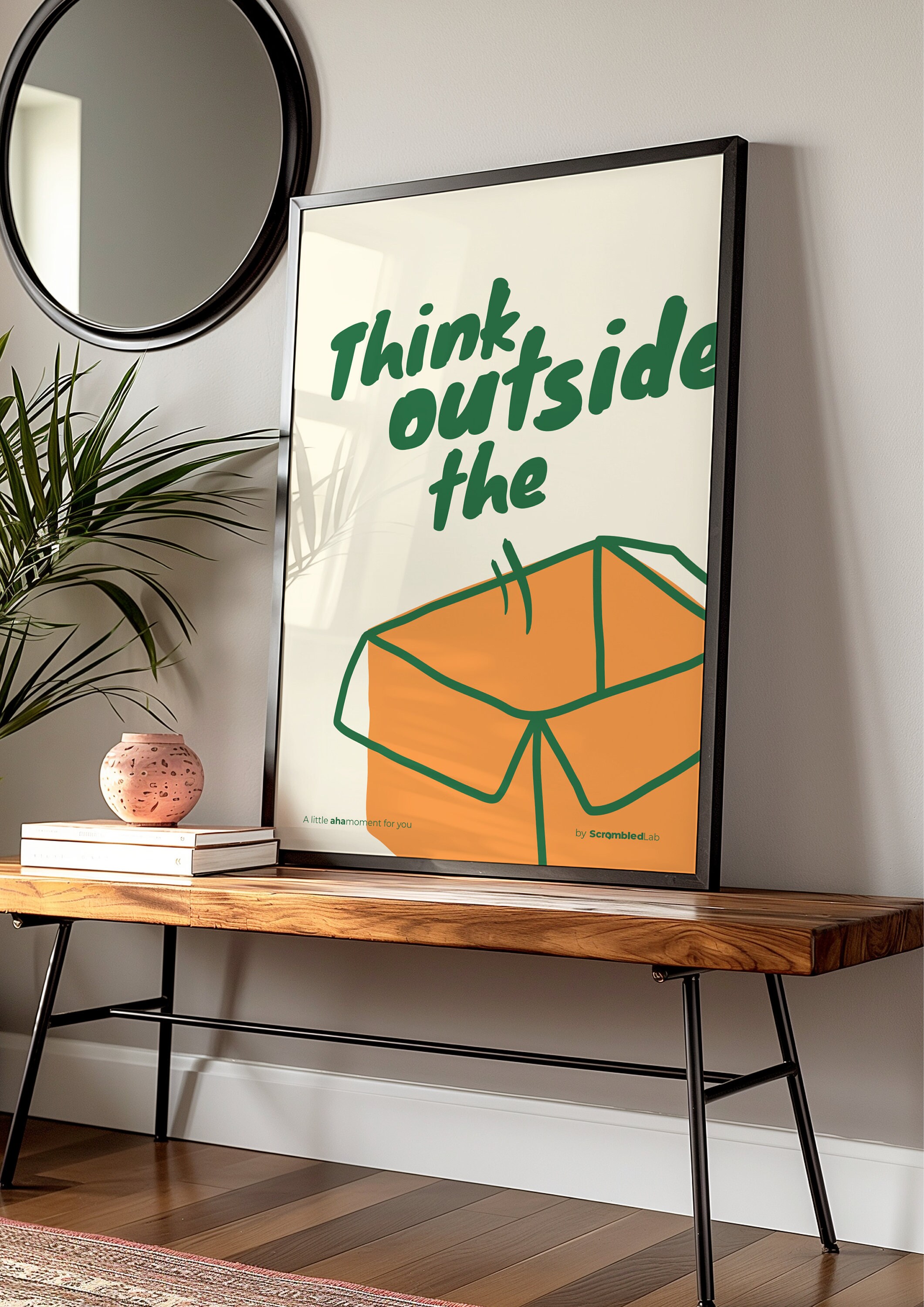 Think Outside the Box Retro Printable Wall Art | Digital Poster ...