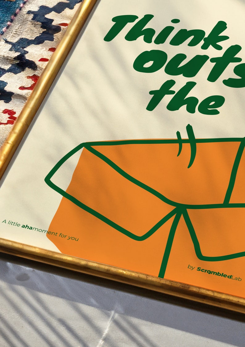 Think Outside the Box Retro Printable Wall Art | Digital Poster ...