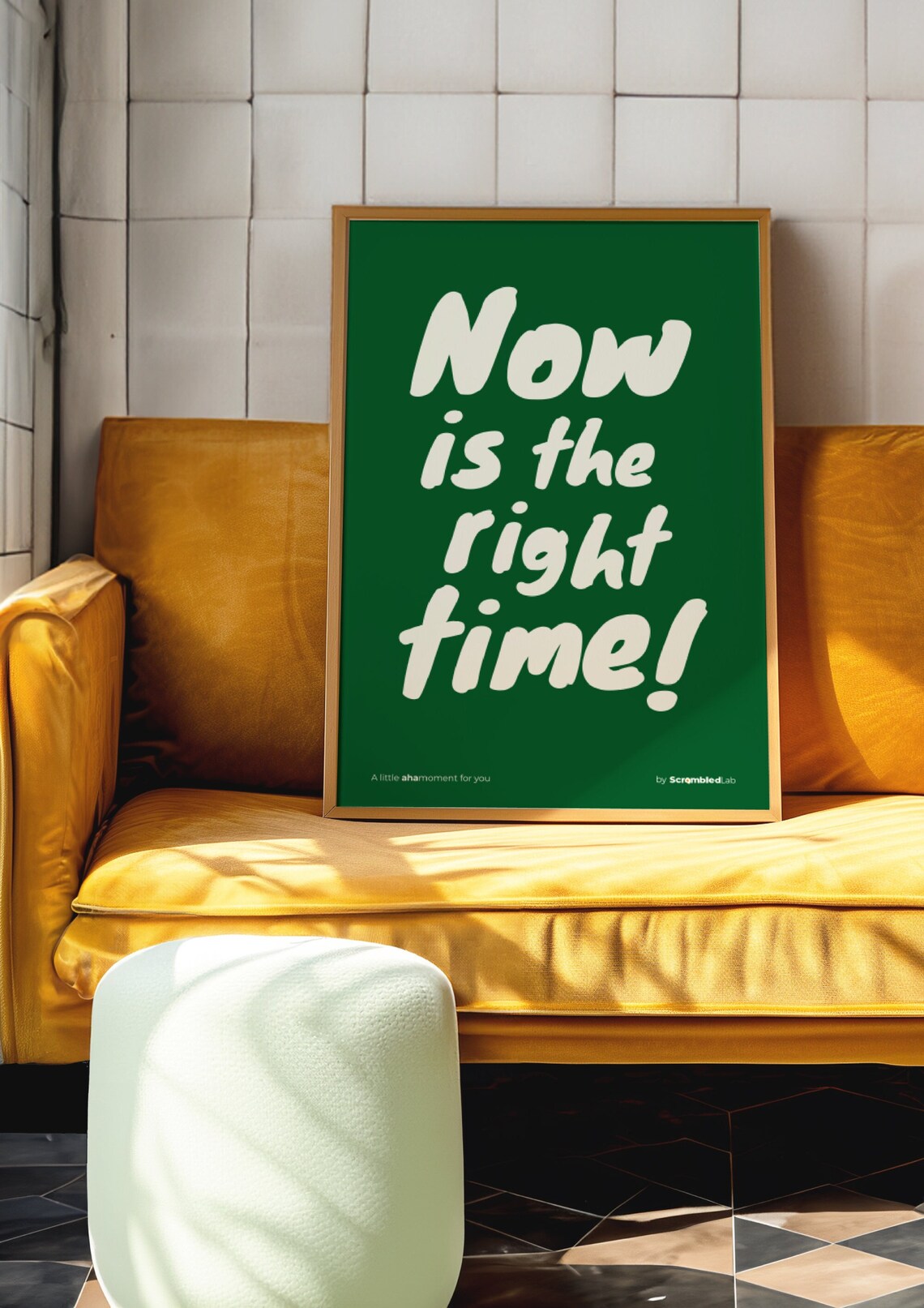 Now is the Right Time Print: Green Motivational Poster (digital ...