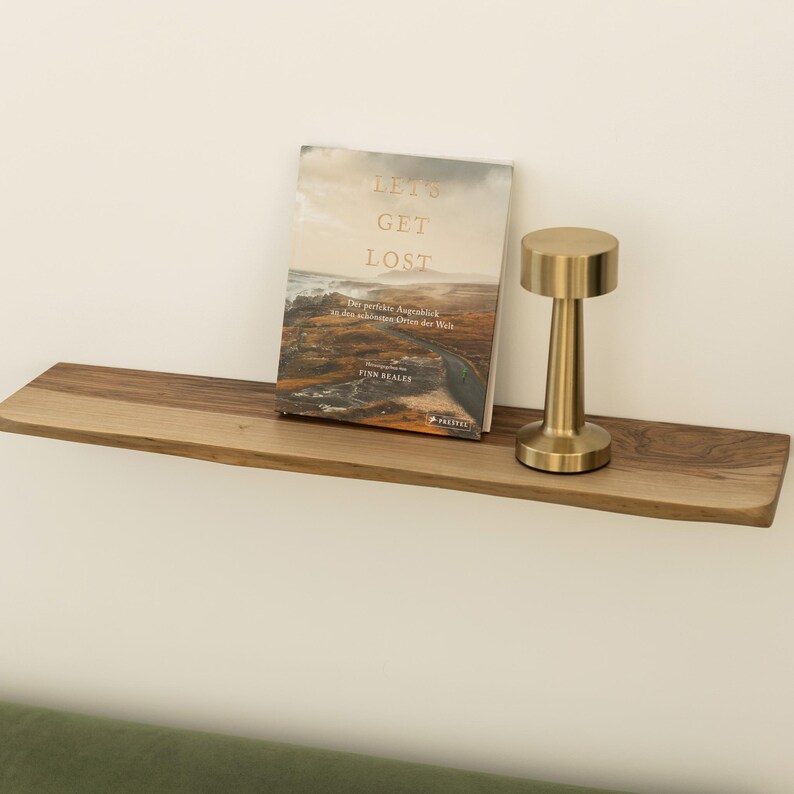Floating Shelf, Wooden Walnut Floating Shelves, Wall Shelves, Book ...