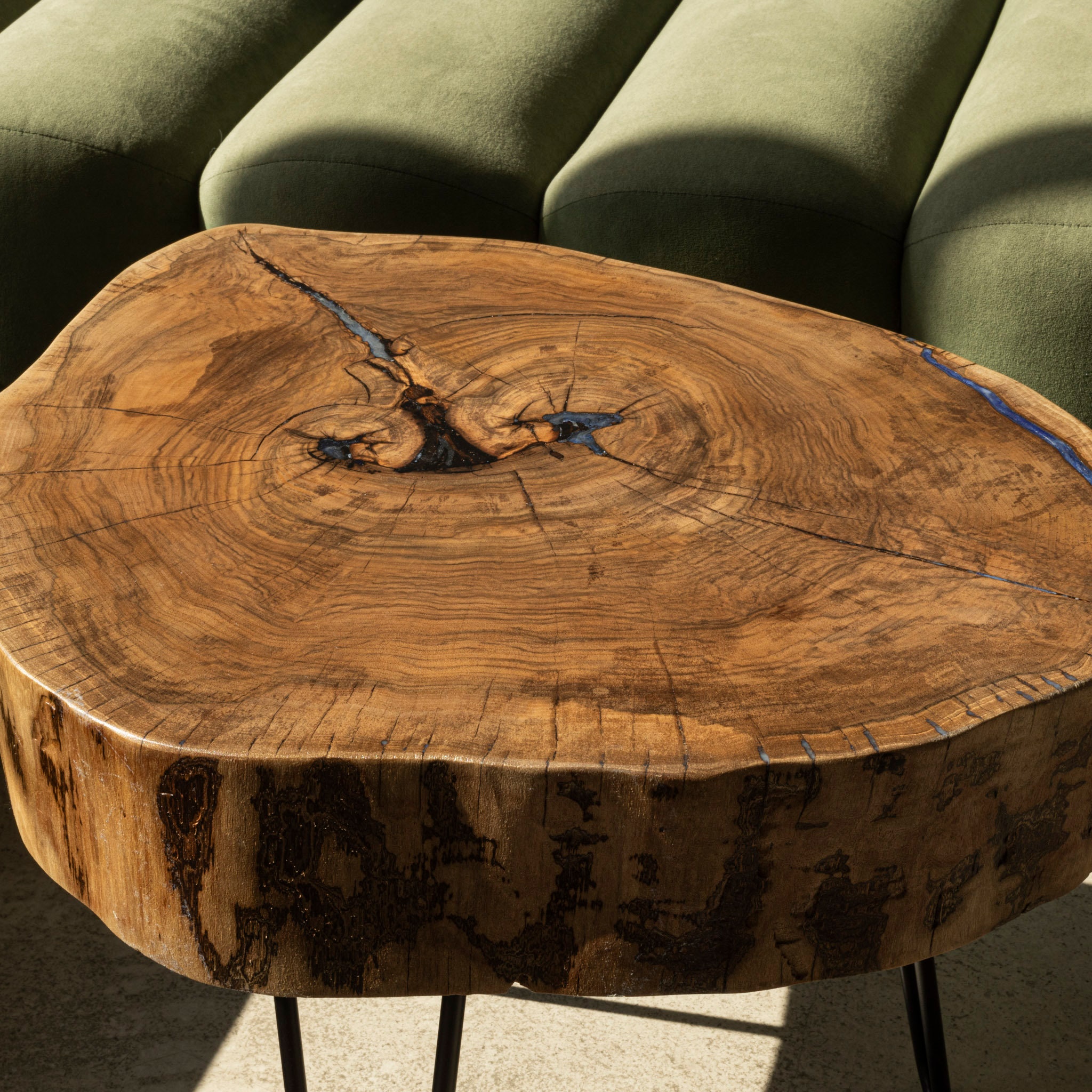 Natural Wood Side Table, Handmade Furniture, Home Decor, Round Coffee ...