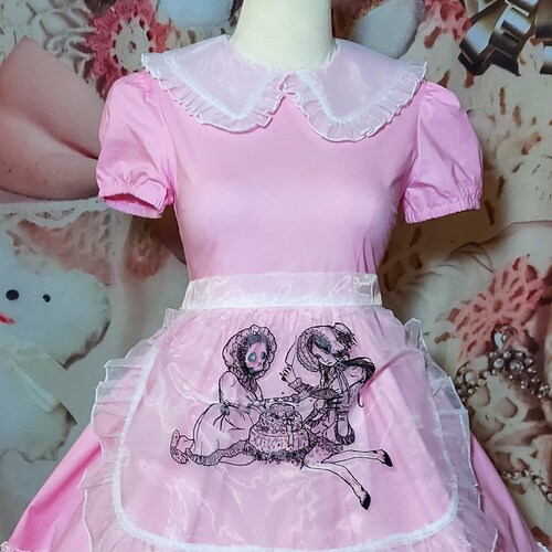 Gloomth Limited Edition Pink Maid Dress Outfit With Sheer - Etsy